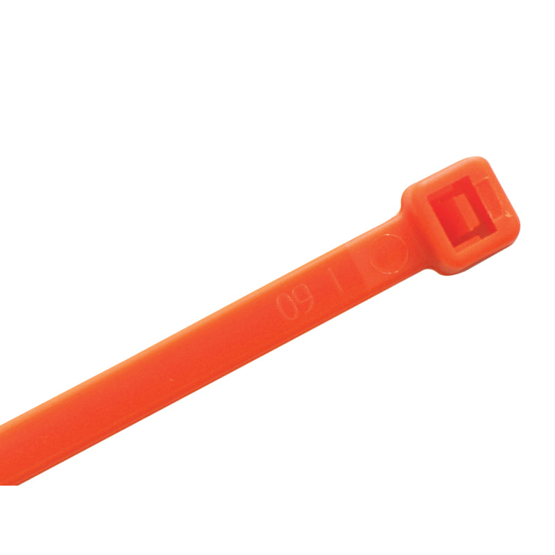 14" Nylon Zip Ties - 50 Lbs Tensile Strength Fluorescent Orange 100 Pc ...