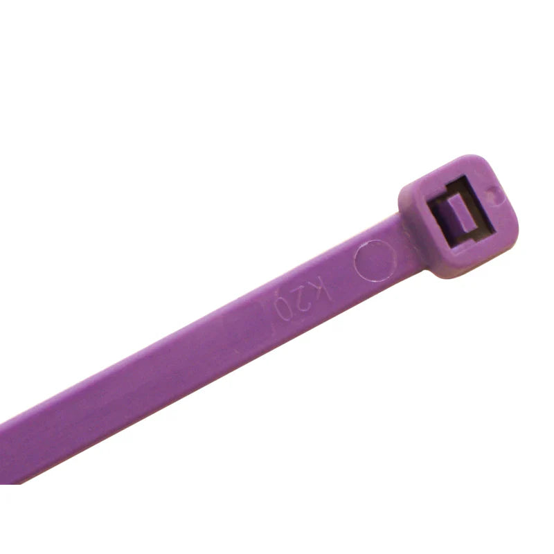 14.6 Inch - Color Zip Ties - Nylon - Purple - 120 Lbs Strength - 100 P ...