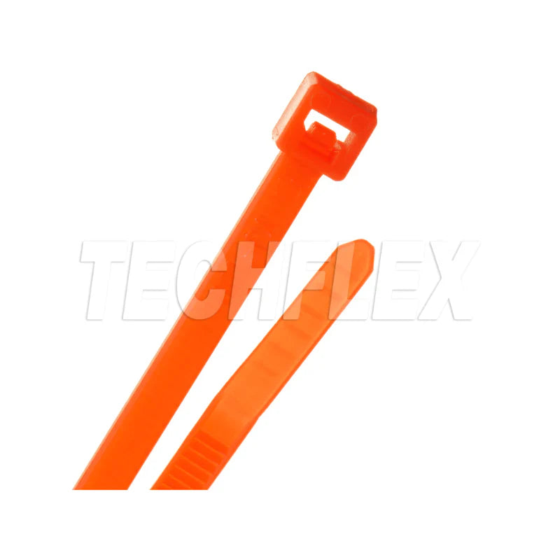 8 Inch - Zip Ties - UV Reactive Nylon - Neon Red - 40 Lbs Strength - 1 ...