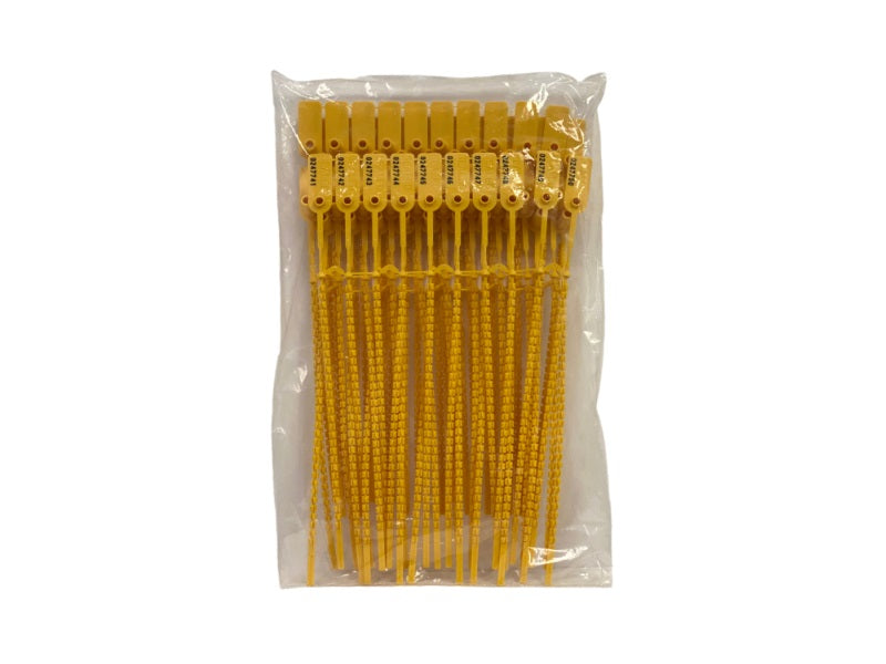 Tamper Evident Serialized Pull Tight Zip Tie Seals 12" - 50 Pc Yellow ...